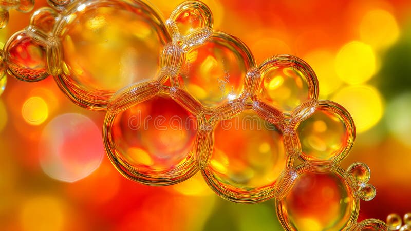 Colorful Bubbles Shine and Drift in a Vibrant Background Filled with Light Stock Illustration ...