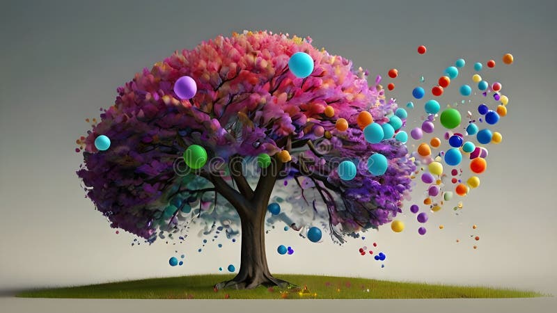 Colorful Bubbles Tree Stock Stock Illustration - Illustration of spring ...