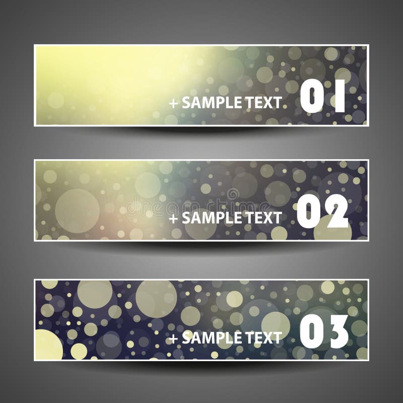 Colorful Bubbly Vector Set of Three Header Designs Stock Vector ...