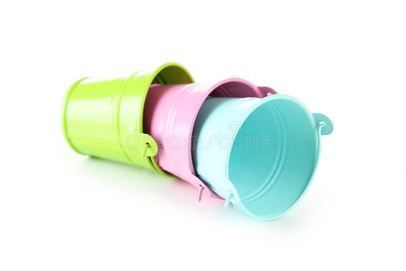 Colorful buckets stock image. Image of yellow, color - 19843999