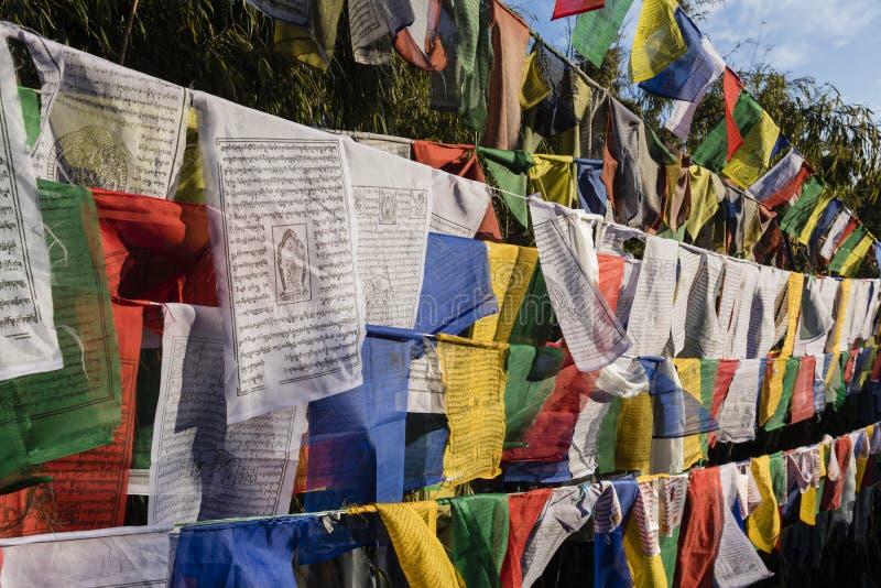 Colorful Buddhism Prayer Flags on the Observatory Hill in Darjeeling ...