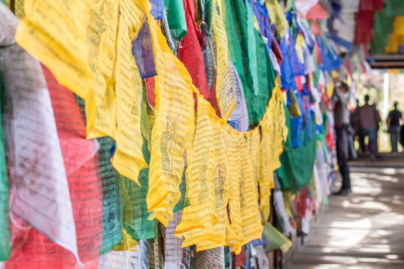 Colorful Buddhist Prayer Flags Stock Image - Image of harmony, fortune ...