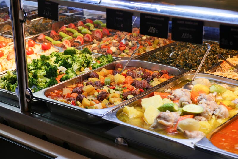 Colorful Buffet Display Fresh Vegetables Hearty Dishes Stock Photos ...