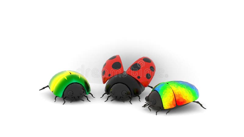 Colorful Bugs on White Background Stock Illustration - Illustration of ...