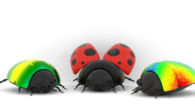 Colorful Bugs on White Background Stock Illustration - Illustration of ...