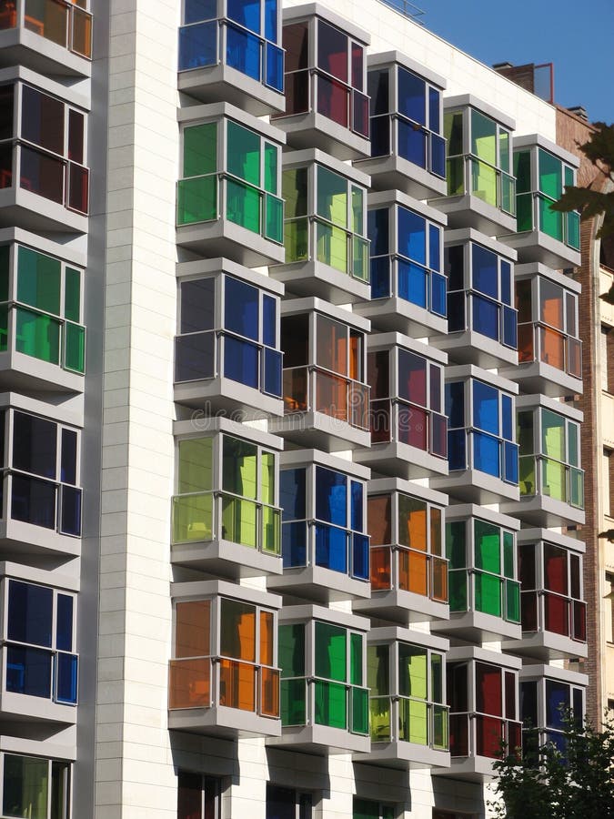 Colorful building stock image. Image of colorful, spain - 1585589