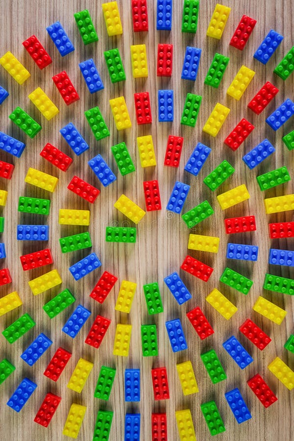Colorful Plastic Building Blocks Arranged Blue Surface Red Yellow Stock Photos - Free & Royalty ...