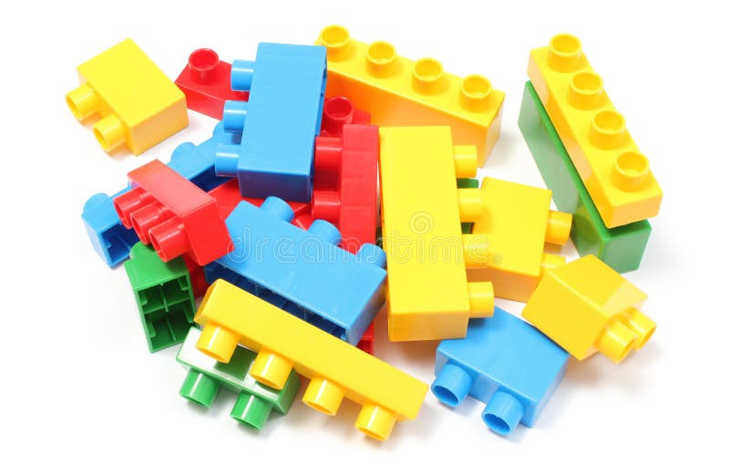 Colorful Building Blocks for Children on White Background Stock Photo ...