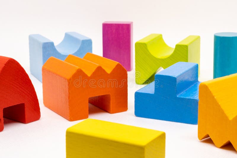Colorful Building Blocks - Concept Image of Houses Stock Photo - Image ...