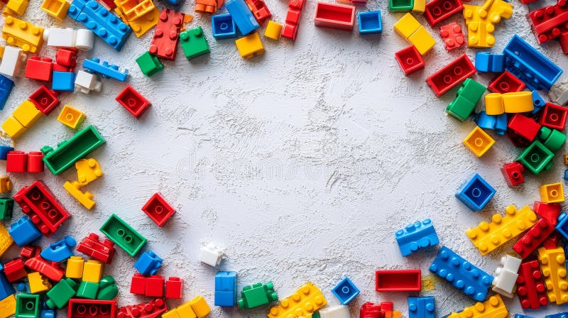 Colorful Building Blocks for Creative Playtime Stock Illustration ...