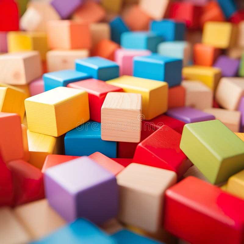 Colorful Building Blocks on the Floor of a Child S Room Generated by ...