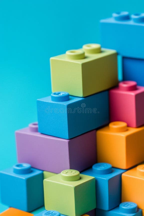 Colorful Building Blocks Pyramid Stock Illustration - Illustration of ...