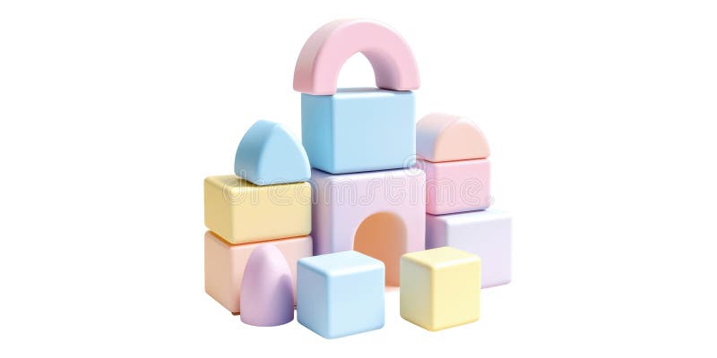 Colorful Building Blocks Stack Isolated on Transparent Background Stock ...