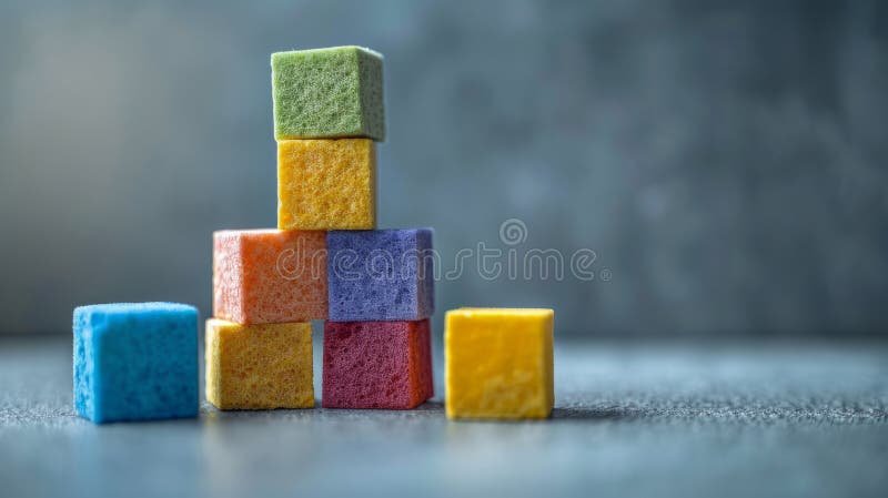 Colorful Building Blocks Stacked in a Pyramid Shape. Stock Photo ...