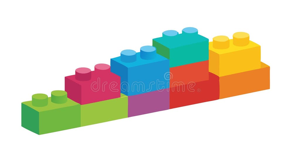 Colorful Building Blocks Vector Icon, Play and Creativity, Vector ...