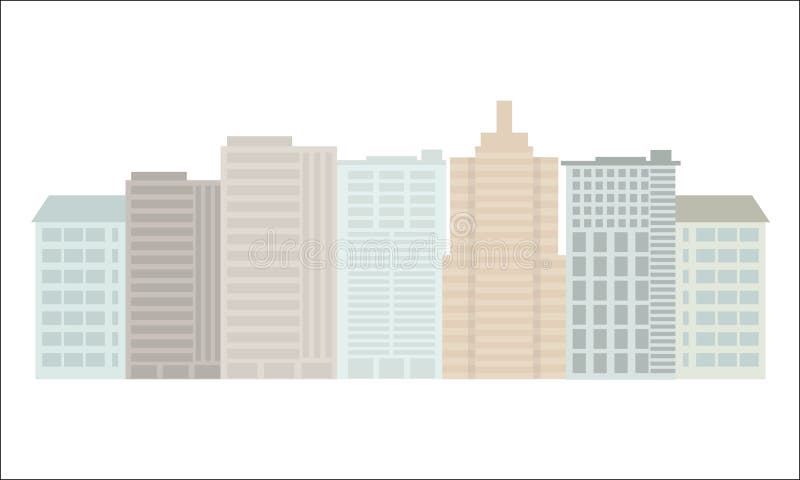 Colorful Building and City, Urban Cityscape. Flat Style Vector. Stock ...