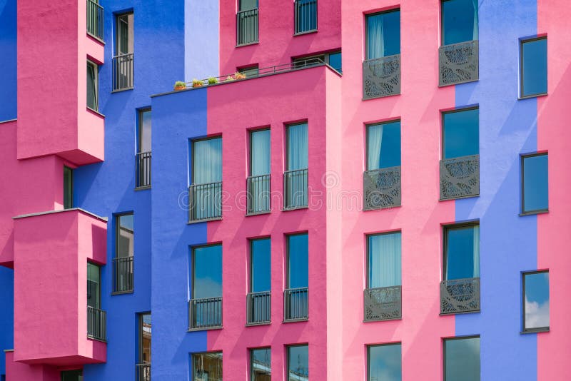 Colorful Building Facade - Multi Colored House Exterior Stock Image ...