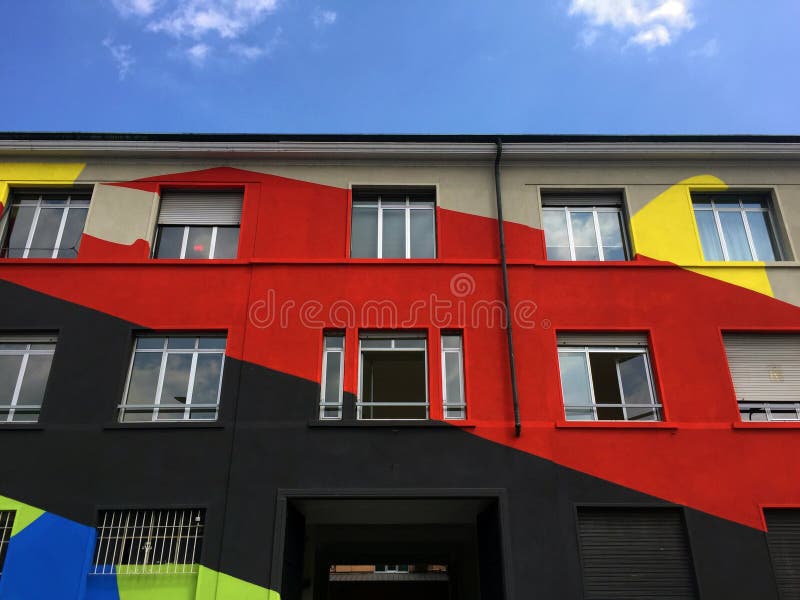 Colorful building facade stock photo. Image of background - 98686230