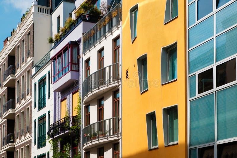 Colorful Building Facades - Real Estate Concept Stock Image - Image of ...