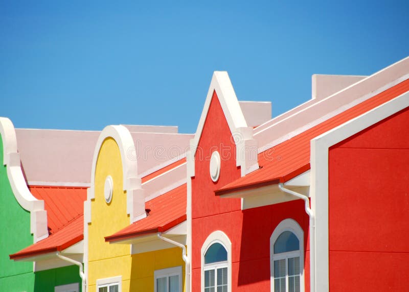 Colorful Coastal Townhomes stock image. Image of condo - 2385317