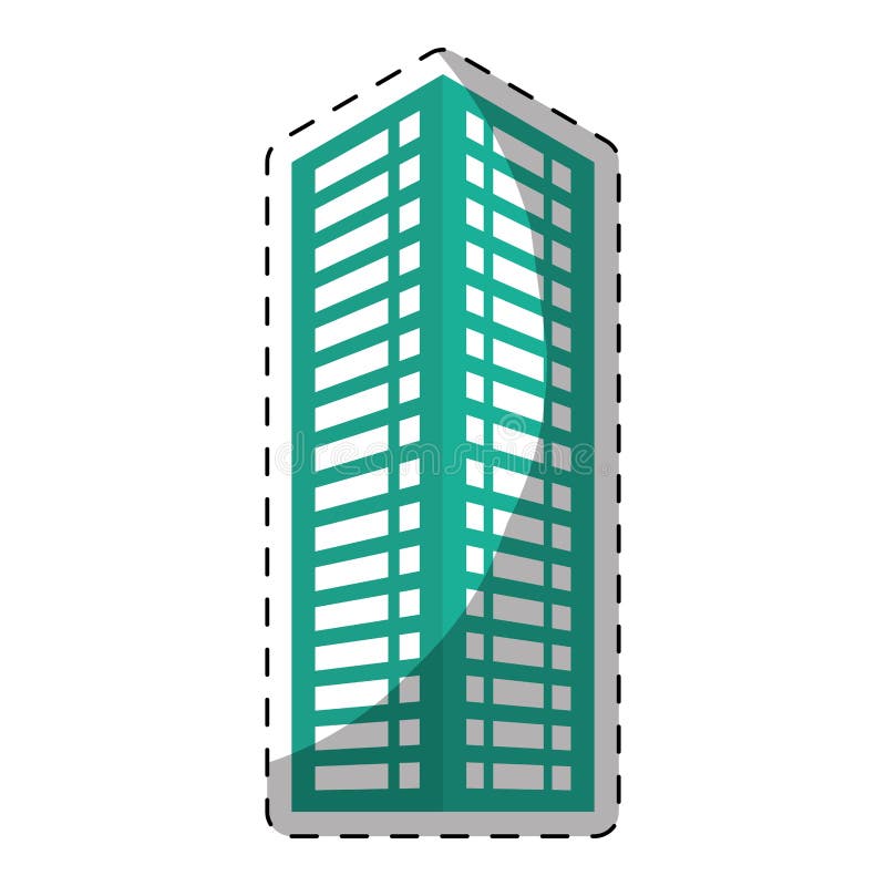 Colorful Building Line Sticker Image Stock Illustration - Illustration ...