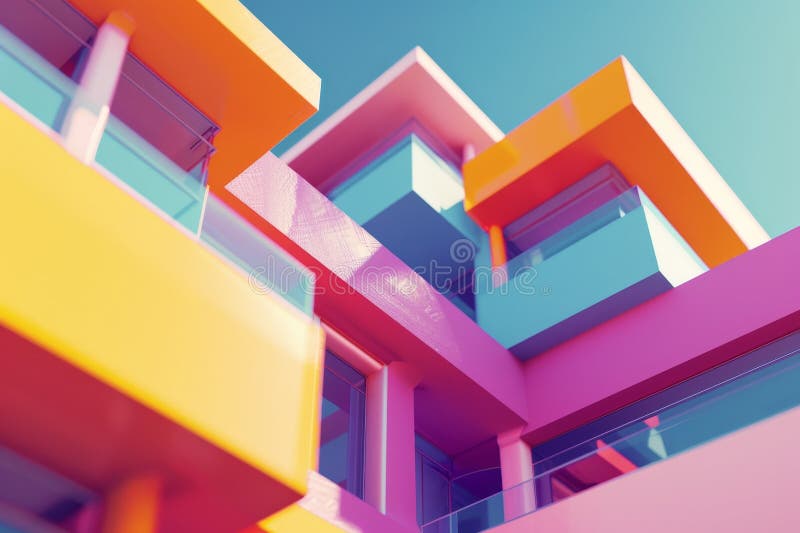 A Colorful Building Made of Blocks with a Colorful Section with ...