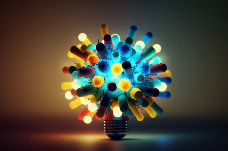 Colorful Bulbs Creative Creative Idea Concept Design, Generative AI ...