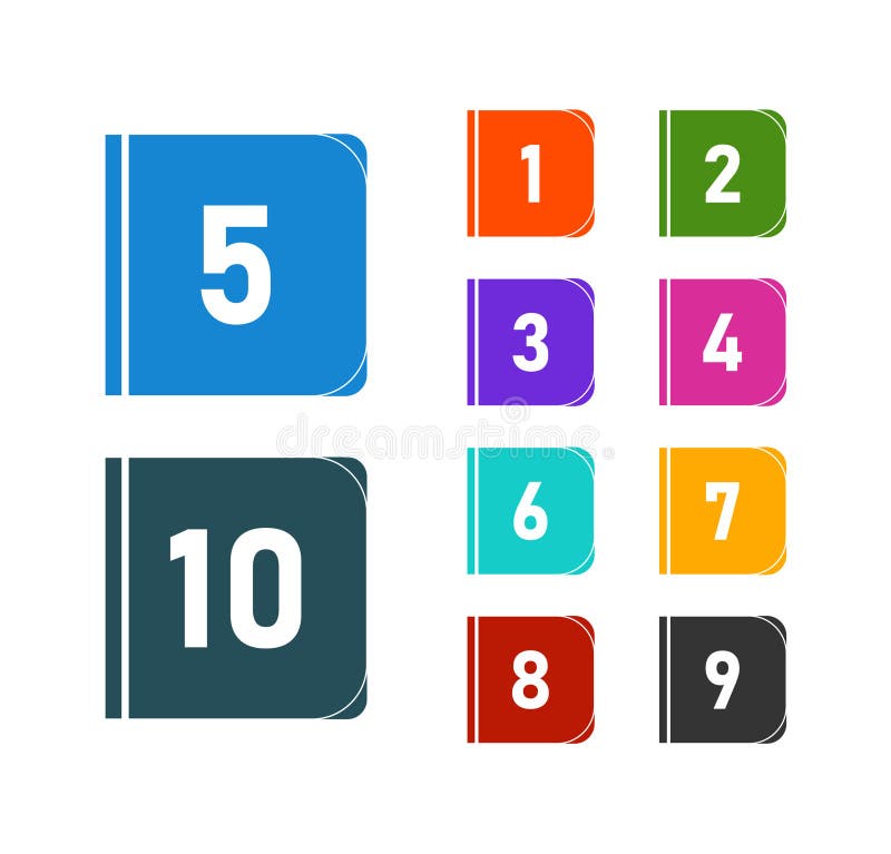 Colourful Bullet Points Pack from One To Ten Number Stock Vector ...
