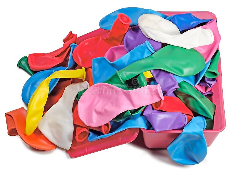 Colorful Bunch of Balloons in a Box Stock Photo - Image of blank, bunch ...