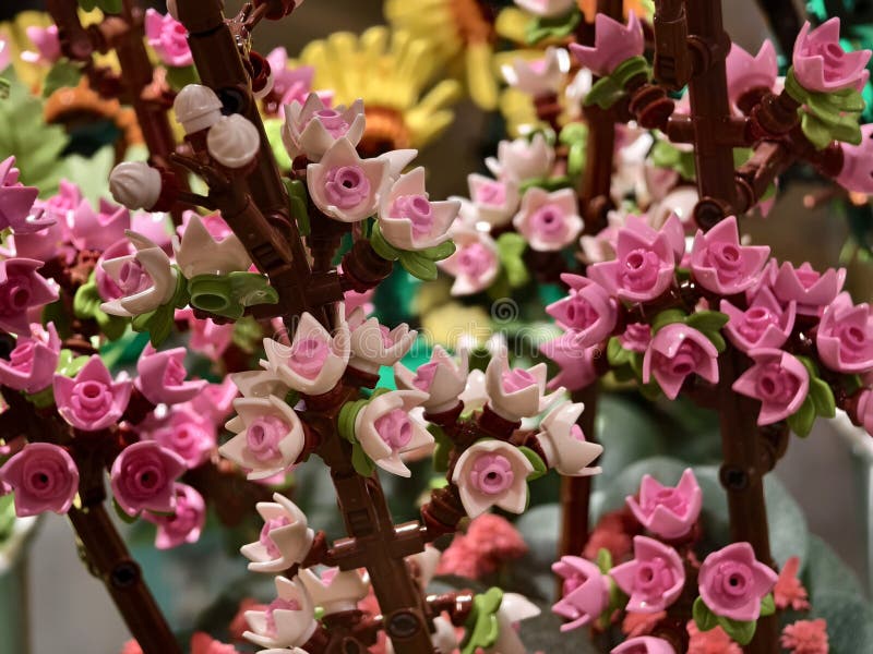 A Colorful Bunches of Flowers Constructed Entirely Out of Bricks Stock ...