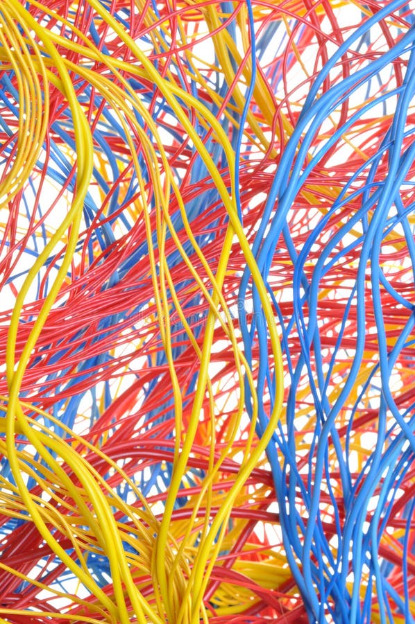 Colorful bundles of wires stock image. Image of digital - 30700385