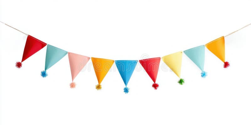 Colorful Bunting Flags Hanging on a String Stock Illustration ...