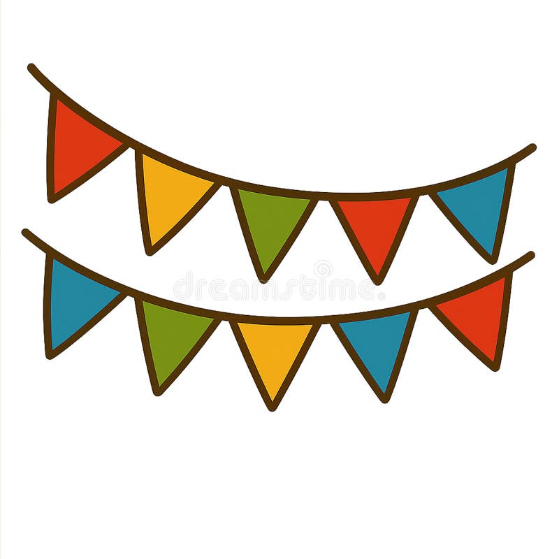 Colorful Bunting on Pure White Background Stock Illustration ...