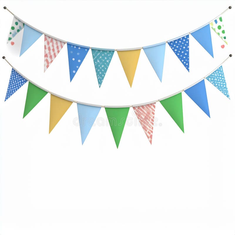 Colorful Bunting with Triangular Flags for Party Decoration Stock ...