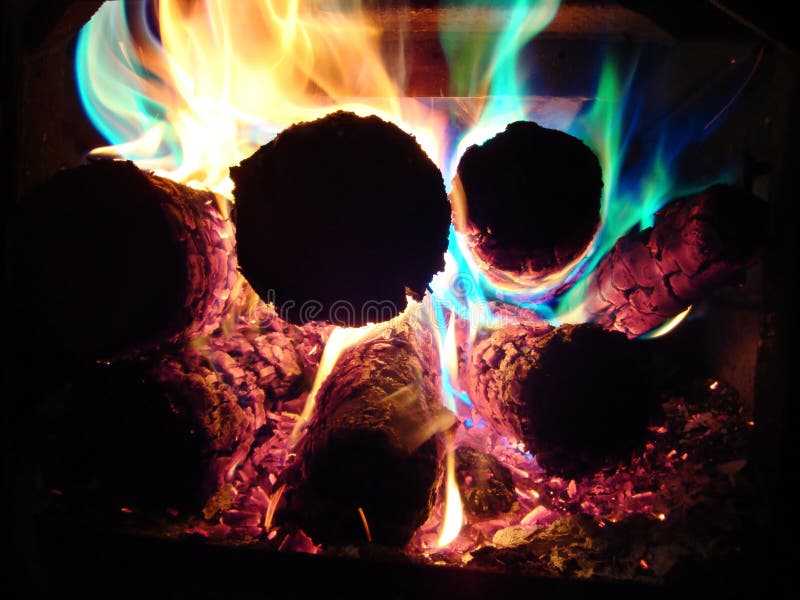 Colorful burning coals stock photo. Image of flame, colours - 13600682