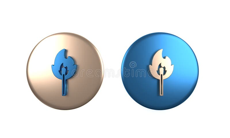 Colorful Burning Match with Fire Icon Isolated on White Background ...