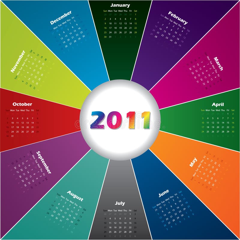 Colorful Calendar Design for 2014 Stock Vector - Illustration of label ...