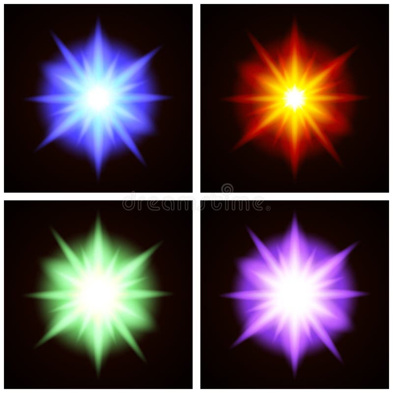 Colorful burst effects set stock vector. Illustration of collection ...