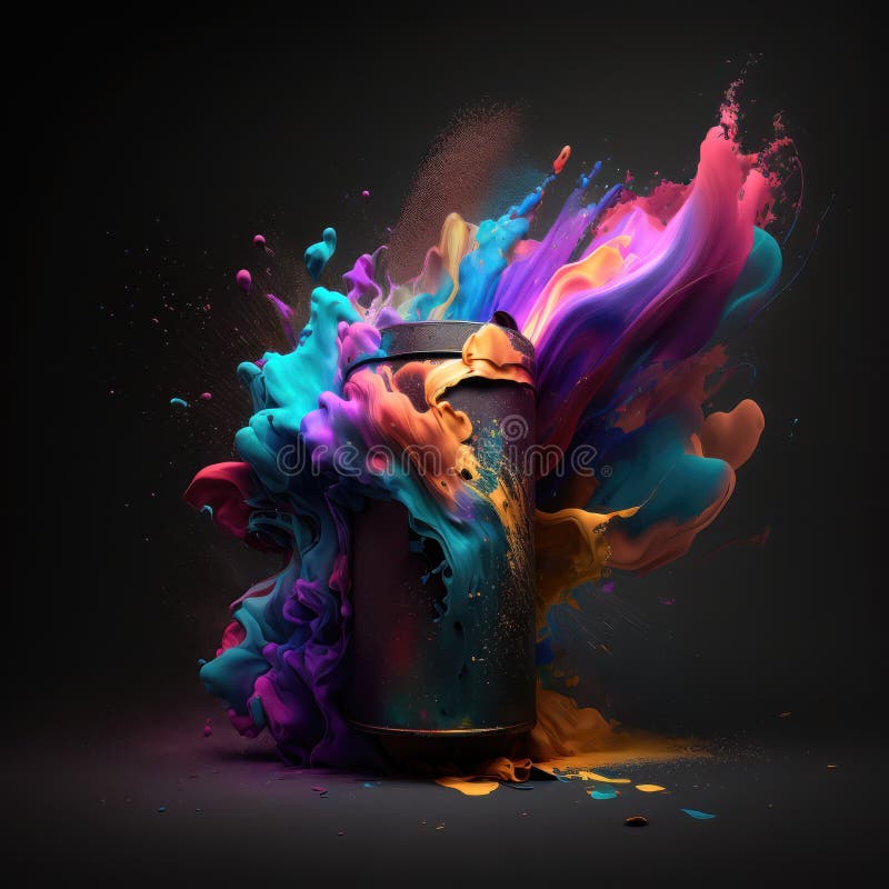 Colorful Burst of Imagination - Paint Can Explosion Unleashing Creative ...