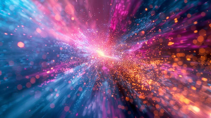 A Vibrant Explosion of Color and Light Representing Cosmic Movement ...