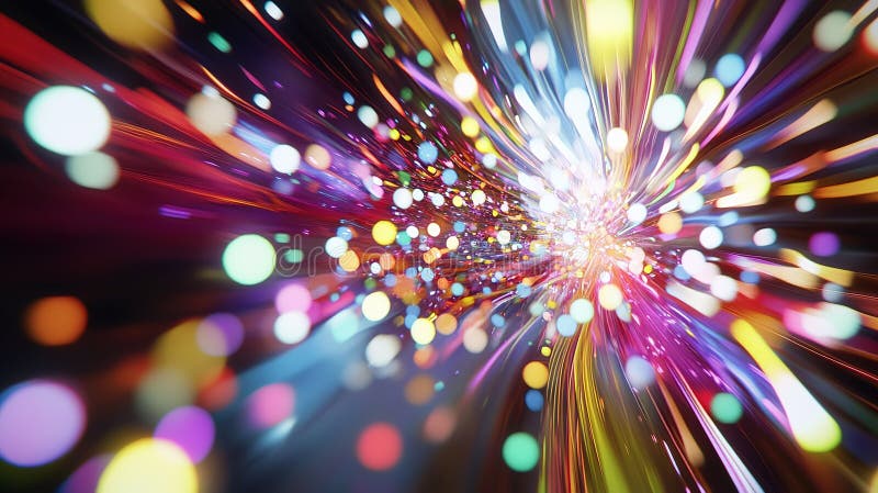Colorful Burst of Light and Patterns Creating a Dynamic Abstract ...