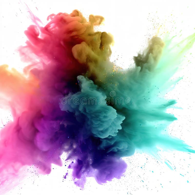 Colorful Burst - Multiple Colorful Smoke Powder Explosion Fluid Ink ...