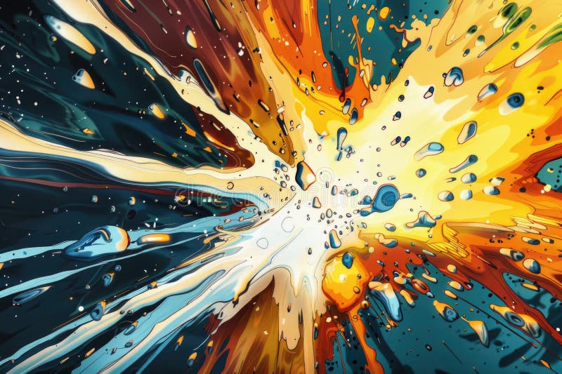 Colorful Burst of Paint on a Dark Backdrop, Versatile for Various ...