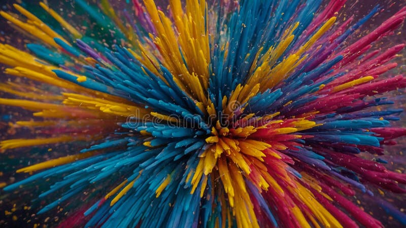 Colorful Burst of Sharpened Sticks in Radial Explosion Stock ...