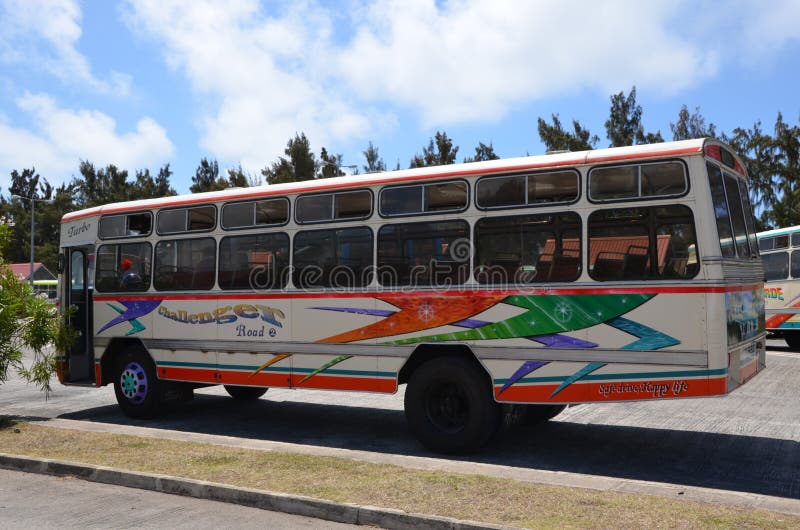 Colorful Bus in Rodrigues, Mauritius Editorial Image - Image of commute ...
