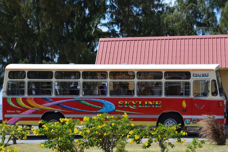 Colorful Bus in Rodrigues, Mauritius Editorial Image - Image of ...