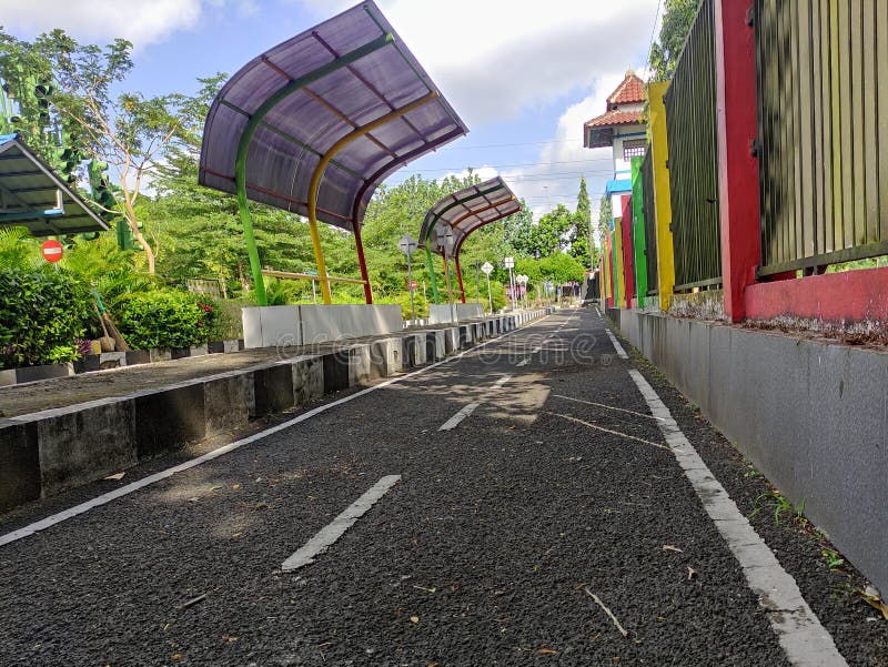 Colorful bus stop editorial photography. Image of stop - 228641667