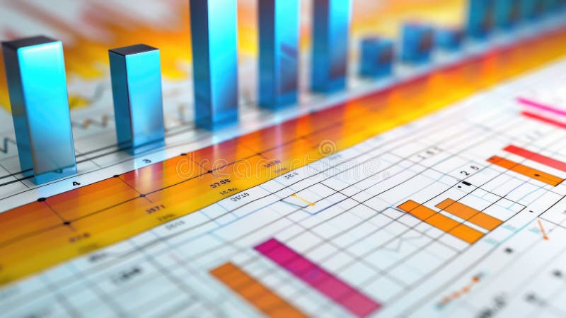 Colorful Business Analytics Bar Chart on a Graph Paper Stock ... Colorful Business Analytics Bar Chart on a Graph Paper Stock ...