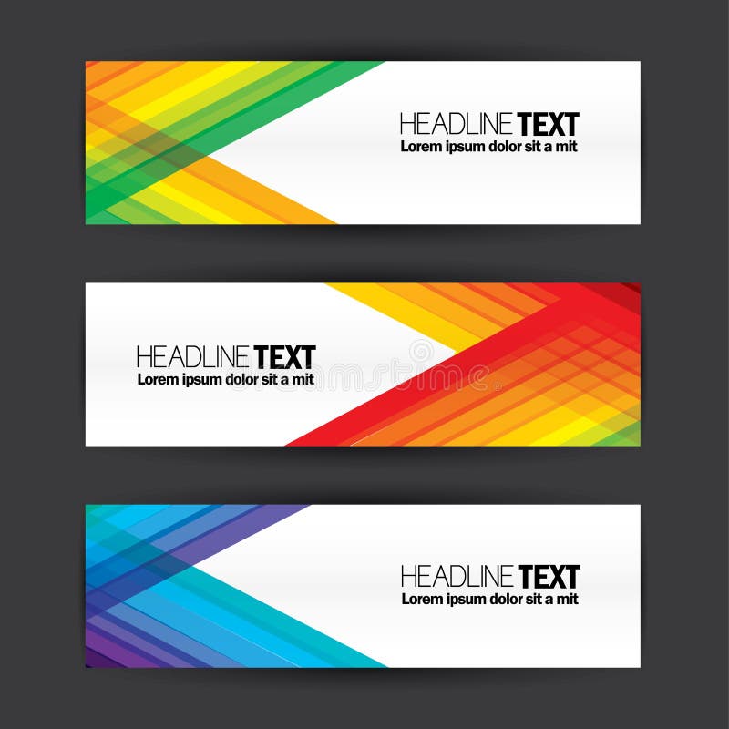 Colorful Business Banners Flat Design Template Vector Set. Stock Vector ...