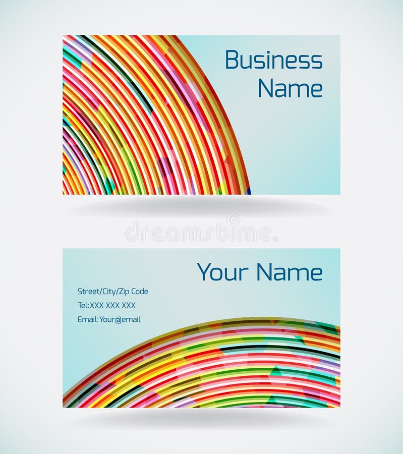 Colorful business card stock vector. Illustration of identity - 62247772